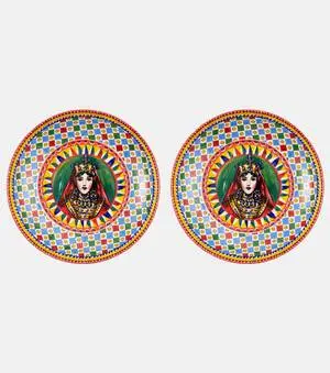 Dolce & Gabbana Carretto Siciliano Set Of 2 Soup Plates - Multicoloured