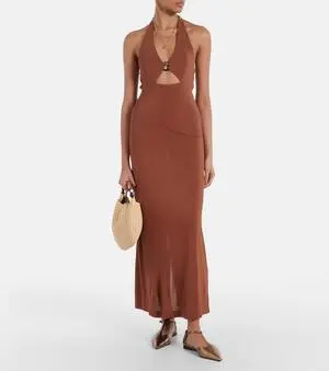 Max Mara Ghiotto Halterneck Cutout Maxi Dress