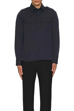 TOM FORD Fluid Poplin Western Shirt