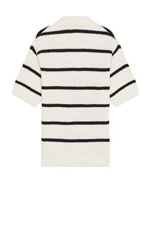 FRAME Striped Polo Sweater