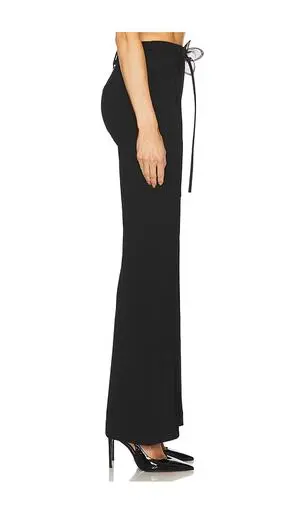 ROTATE BY BIRGER CHRISTENSEN High Waisted Flare Pants With Detachable Belt