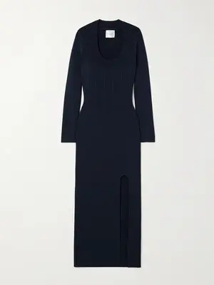Galvan Atalanta Stretch-knit Midi Dress - Blue