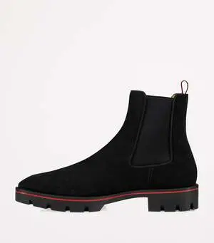CHRISTIAN LOUBOUTIN Alpinosol Suede Chelsea Boots - Red