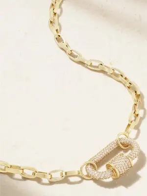 MARLA AARON Biker Chain 14 And 18-karat Gold Diamond Necklace - Multi
