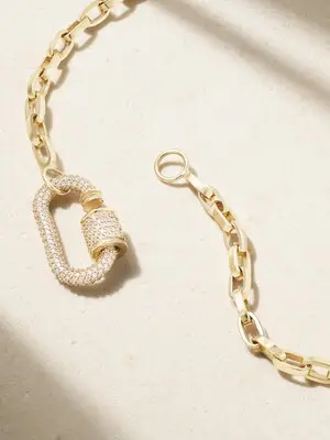 MARLA AARON Biker Chain 14 And 18-karat Gold Diamond Necklace