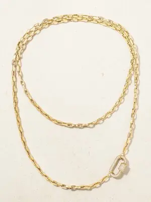 MARLA AARON Biker Chain 14 And 18-karat Gold Diamond Necklace