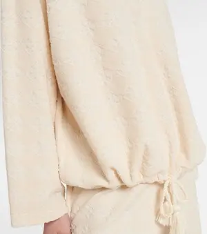 Tory Burch Jacquard Cotton-blend Terry Hooded Pullover
