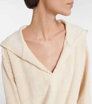 Tory Burch Jacquard Cotton-blend Terry Hooded Pullover