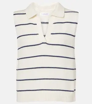 Velvet By Graham & Spencer Nayla Cotton And Cashmere Sweater Vest - Blue