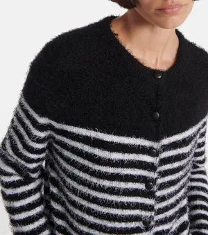 Khaite Jules Striped Silk And Cashmere Cardigan