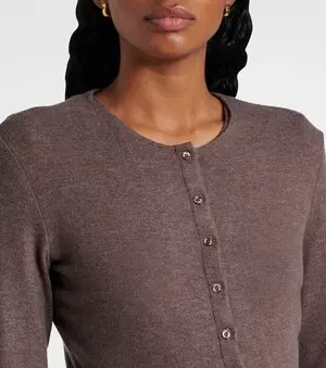 LESET Lauren Cropped Jersey Cardigan