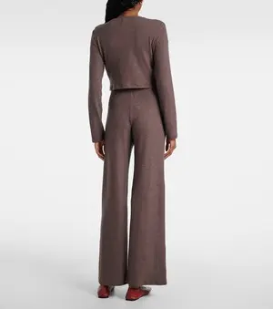 LESET Lauren Cropped Jersey Cardigan