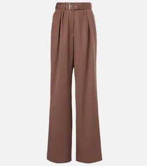 Dries Van Noten Belted Wide-leg Wool Gabardine Trousers