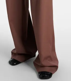 Dries Van Noten Belted Wide-leg Wool Gabardine Trousers