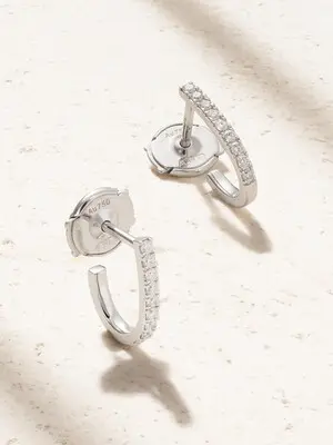 Messika 18 Karat White Gold Diamond Hoop Earrings - Silver