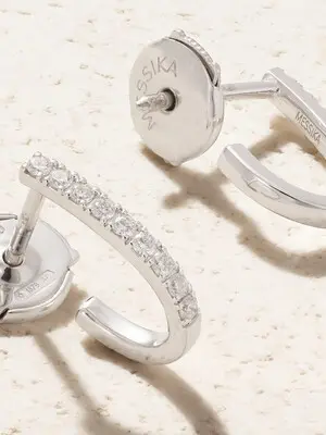 Messika 18 Karat White Gold Diamond Hoop Earrings