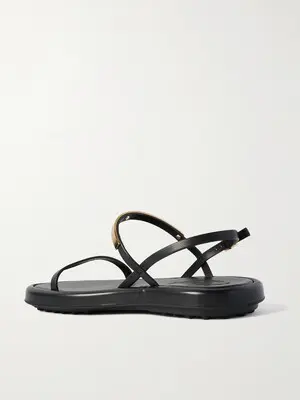 TOD'S Embellished Leather Slingback Sandals