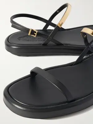 TOD'S Embellished Leather Slingback Sandals