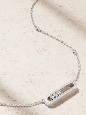 Messika 18 Karat White Gold Diamond Necklace - Silver