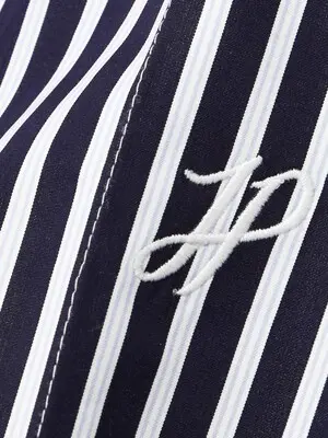 PATOU Embroidered Striped Cotton-poplin Shorts