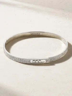Messika Move Noa 18-karat White Gold Diamond Bangle - Silver