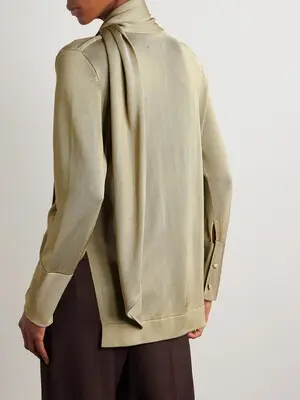 Galvan Ida Metallic Jersey Scarf Top