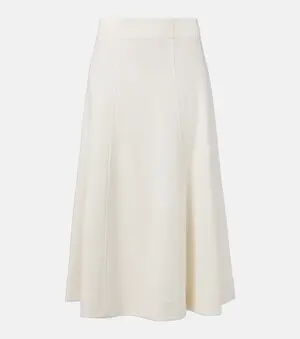 JIL SANDER Knitted Midi Skirt In Latte - White