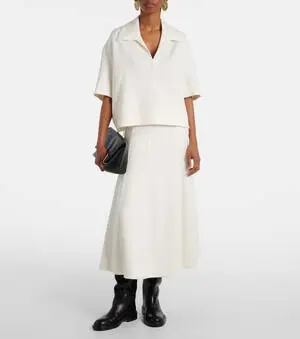 JIL SANDER Knitted Midi Skirt In Latte
