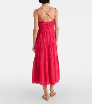 Ulla Johnson Freya Polka-dot Cotton Dobby Midi Dress