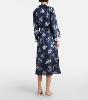 Max Mara Timeo Printed Silk Wrap Dress