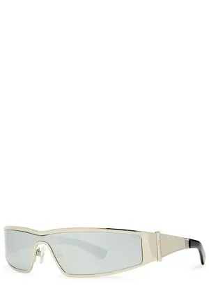 Alexander McQueen Mirrored Mask Sunglasses - Silver