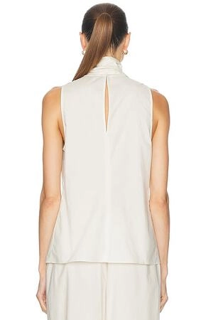 EAVES Noam Poplin Top - Chalk