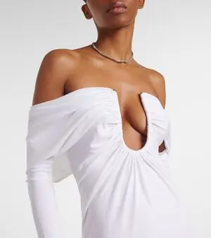 Christopher Esber Arched Palm Off-shoulder Maxi Dress - White