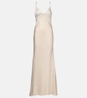 Roland Mouret Embellished Satin Gown - Beige