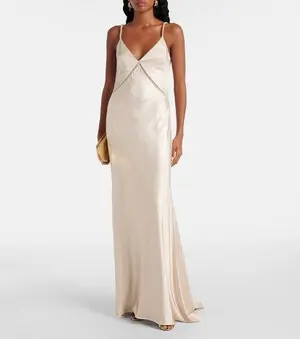 Roland Mouret Embellished Satin Gown