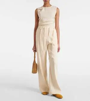 Proenza Schouler Linen-blend Straight Leg Trousers