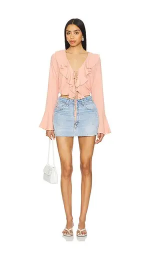 MORE TO COME Denise Ruffle Tie Top