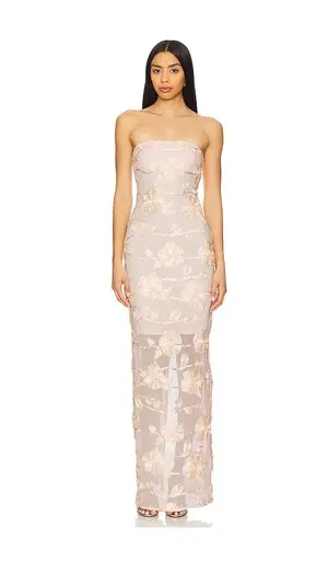 ROTATE BY BIRGER CHRISTENSEN Floral Mesh Tube Dress