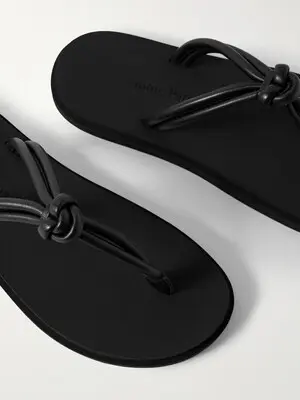 EMME PARSONS Knot Leather Flip Flops - Black