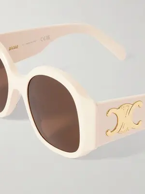 Celine Maxi Triomphe Round-frame Acetate Sunglasses