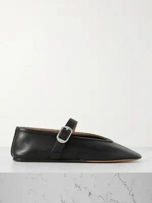 Le Monde Beryl Stella Leather Mary Jane Ballet Flats - Black