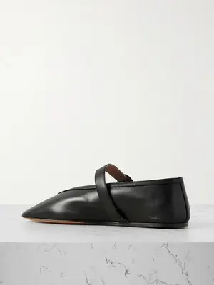 Le Monde Beryl Stella Leather Mary Jane Ballet Flats - Black