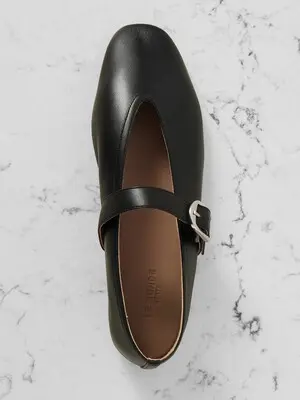 Le Monde Beryl Stella Leather Mary Jane Ballet Flats - Black