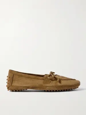 Le Monde Beryl Embroidered Suede Loafers