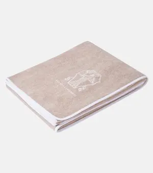 Brunello Cucinelli Logo Cotton Terry Beach Towel - Beige
