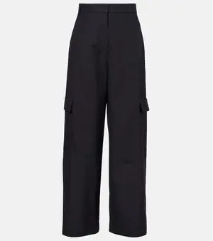 Max Mara Gloria High-rise Cotton Cargo Trousers - Black