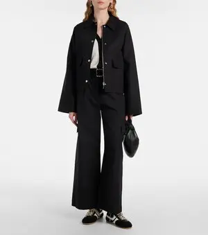 Max Mara Gloria High-rise Cotton Cargo Trousers - Black