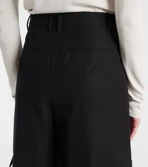 Max Mara Gloria High-rise Cotton Cargo Trousers - Black