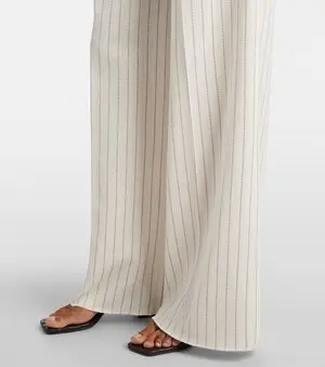 Max Mara Clarion Cotton And Linen Straight Leg Trousers - Brown