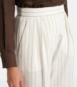 Max Mara Clarion Cotton And Linen Straight Leg Trousers - Brown